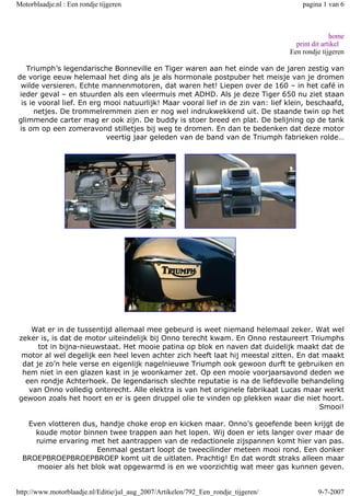 Triumph Classic Motor Onno Ruttenberg | PDF