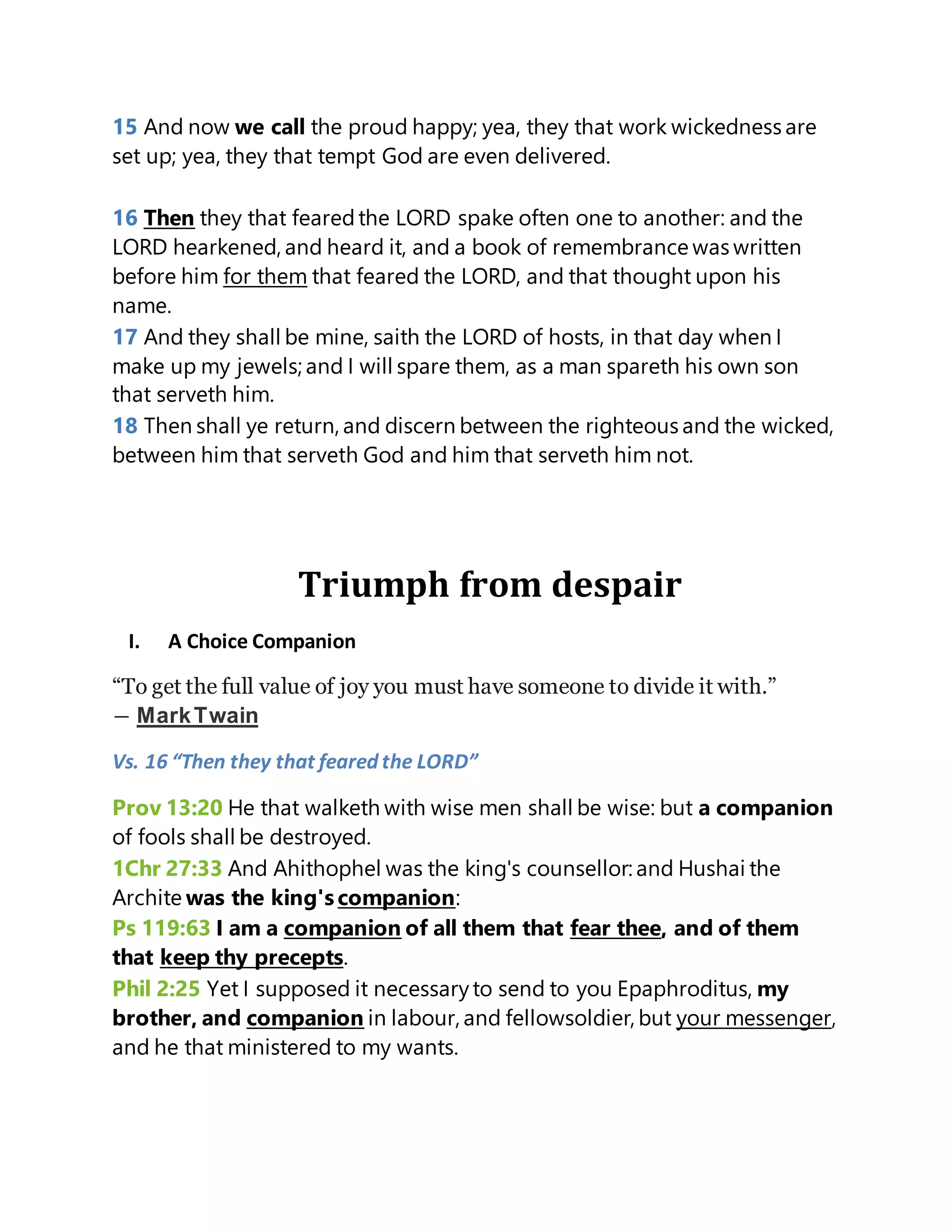 Triumph from despair | DOCX