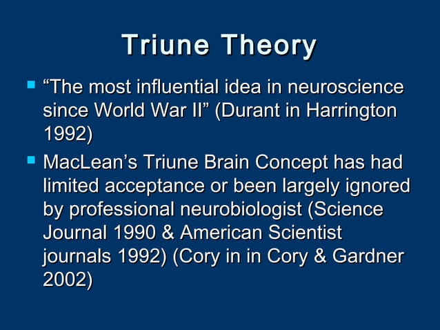 Triune theory 3333 | PPT | Brain and Nervous System Disorders ...