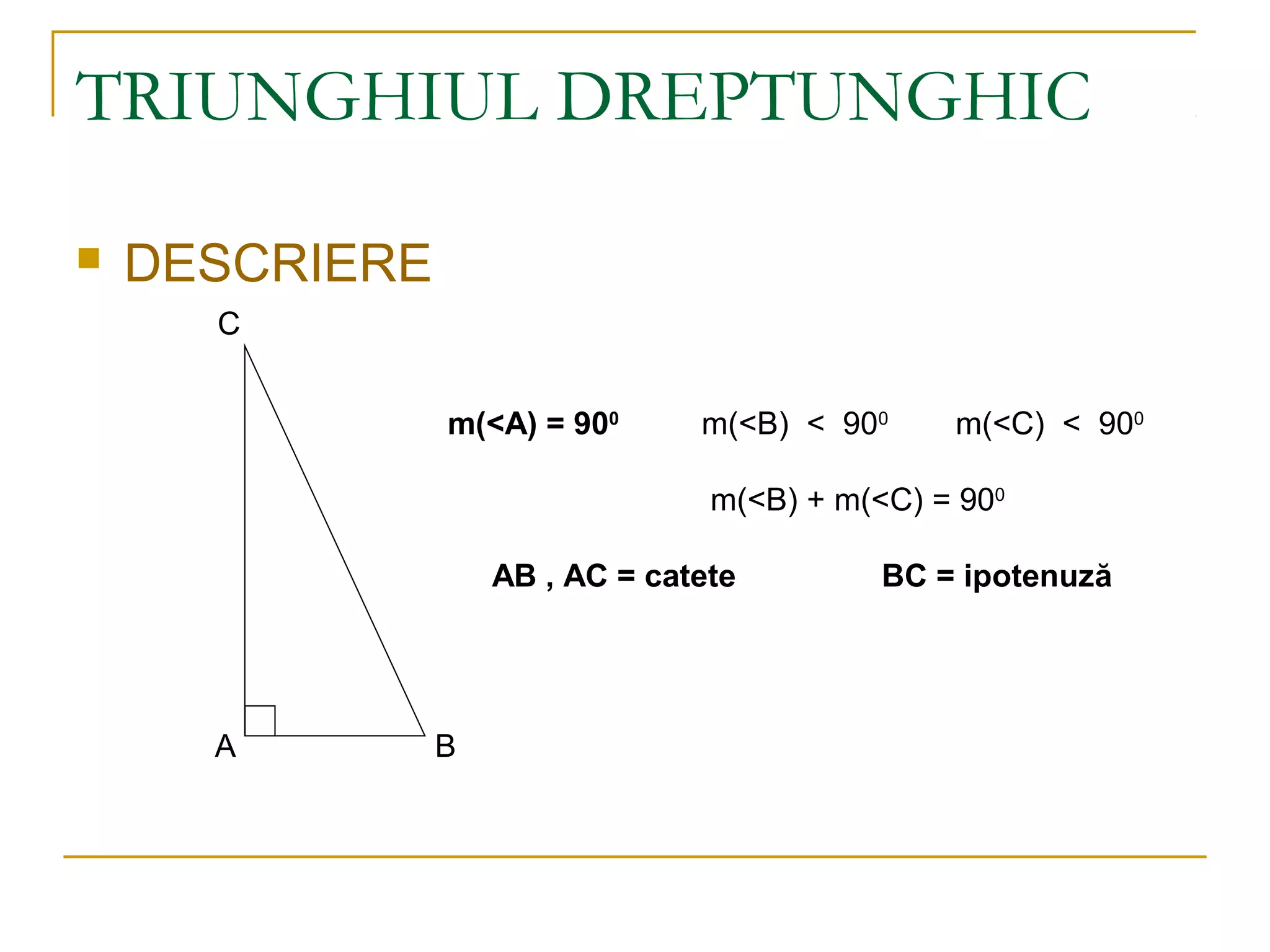 Triunghiul dreptunghic | PPT