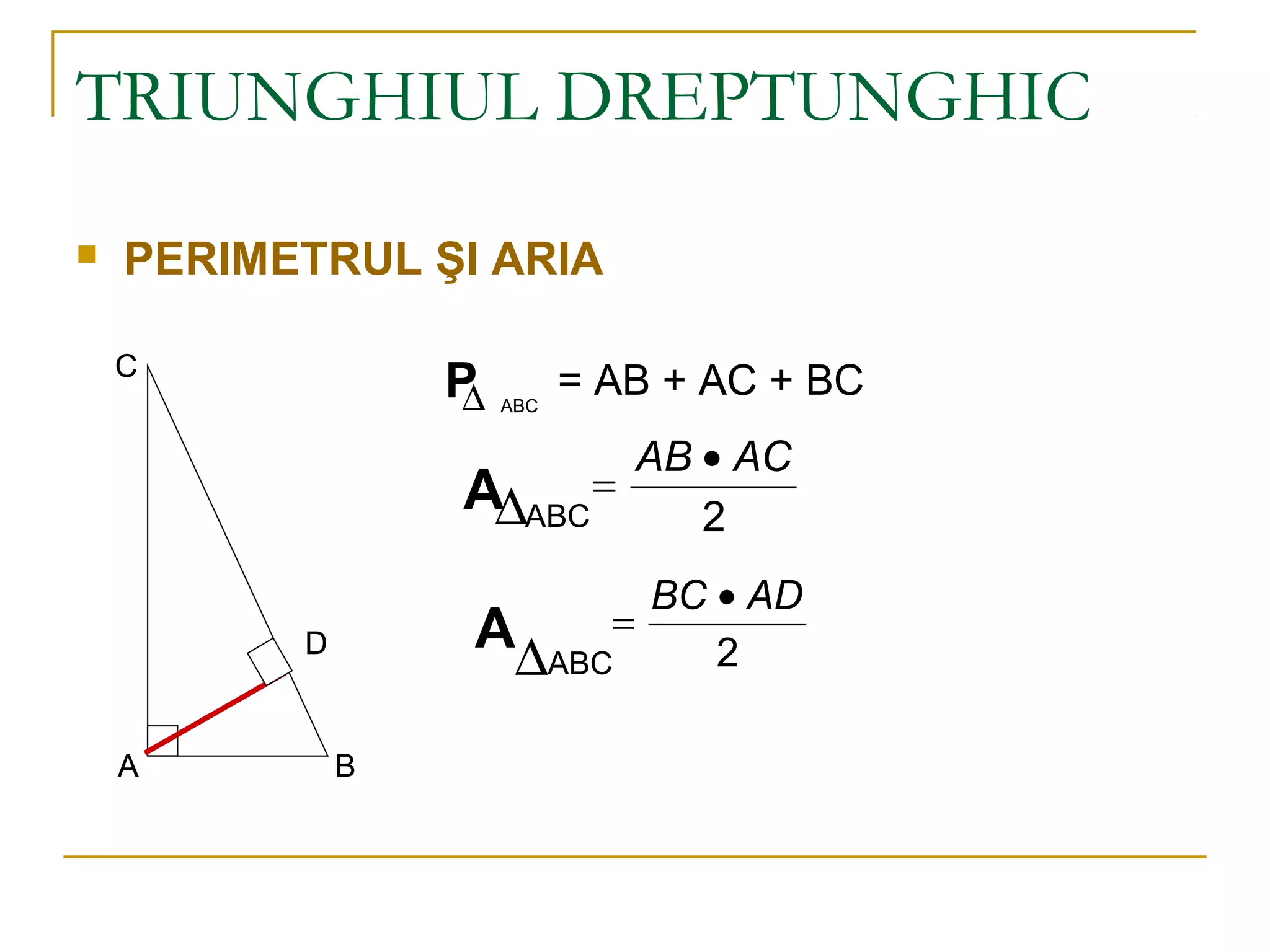 Triunghiul dreptunghic | PPT