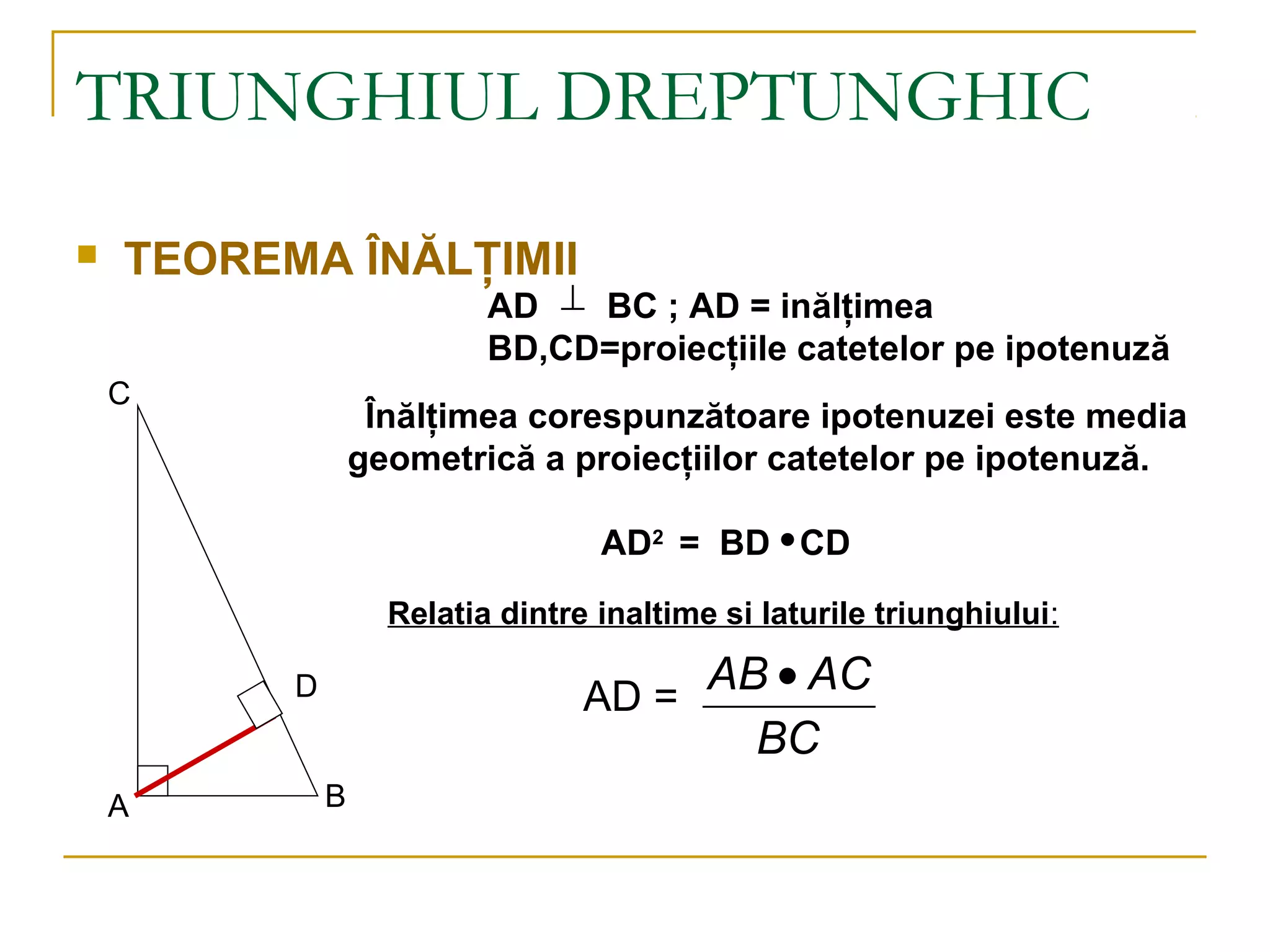 Triunghiul dreptunghic | PPT