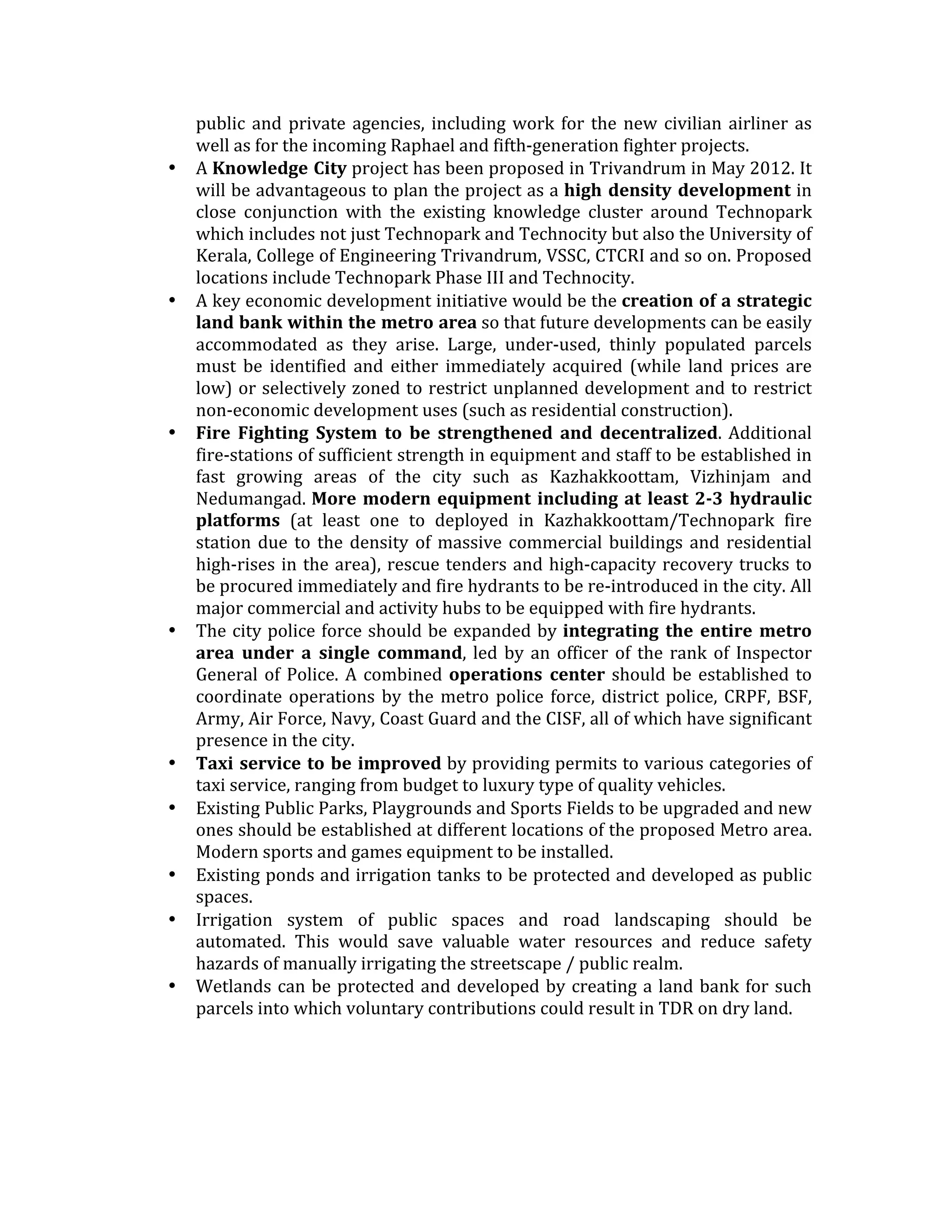 Trivandrum Master Plan Inputs - Final | PDF