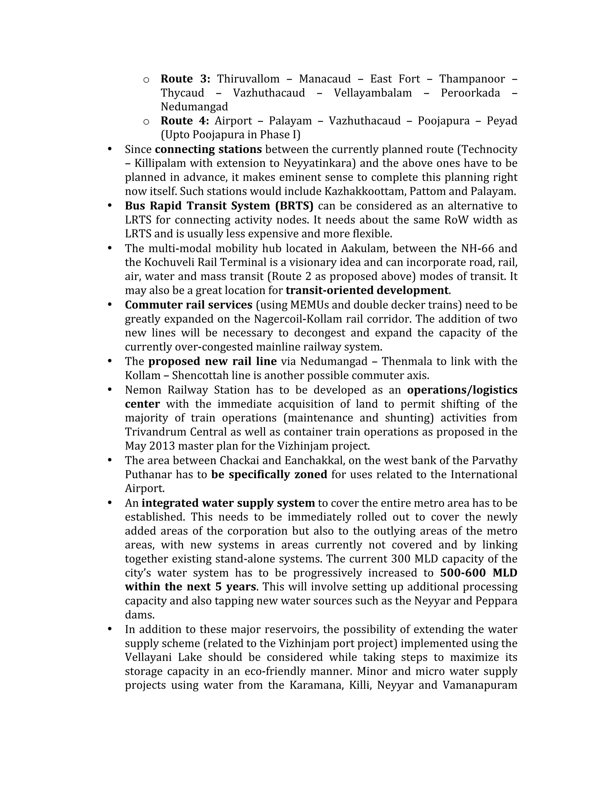 Trivandrum Master Plan Inputs - Final | PDF