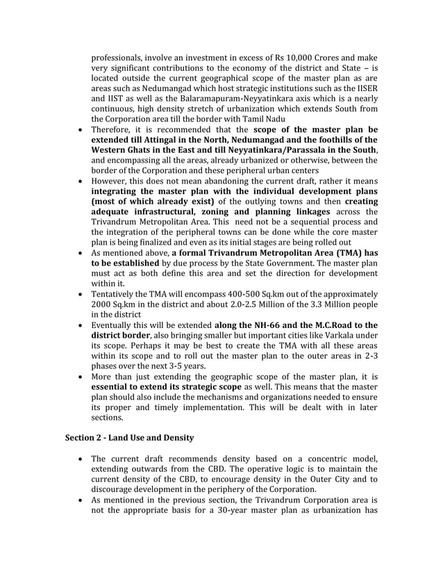 Trivandrum master plan draft comments 060213 | PDF
