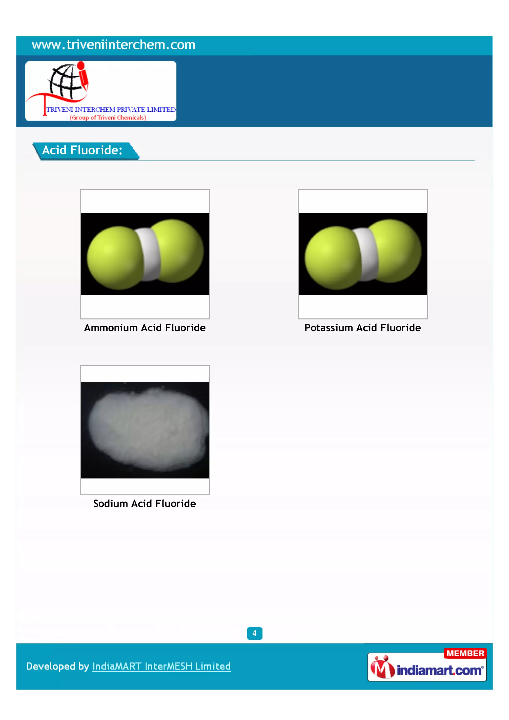 Triveni Interchem Pvt. Ltd. ( Group Of Triveni Chemicals), Vapi, Potassium Bifluoride | PDF ...