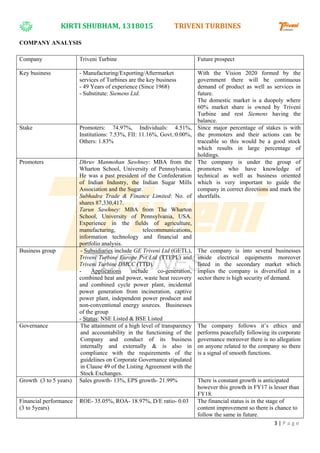 Triveni turbines EIC & DCF Evaluation summary | PDF