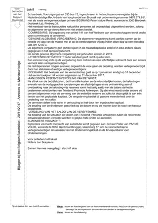 Trividend Antwerpen opgericht | PDF