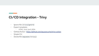 Container Security Vulnerability Scanning with Trivy | PDF