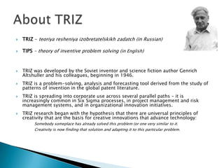 Triz | PPTX | Technology & Computing