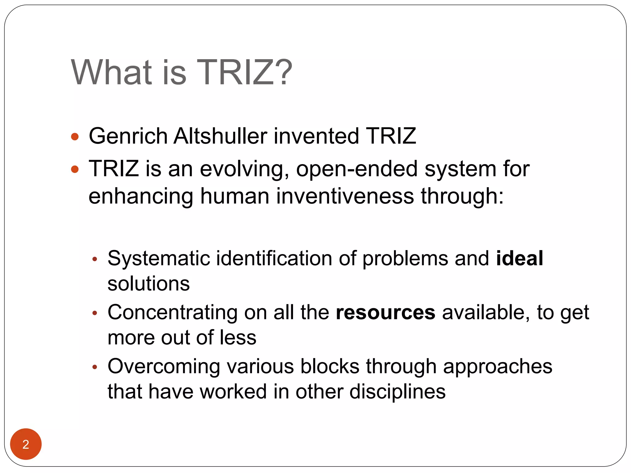 Introduction to Triz (TIPS) | PPTX