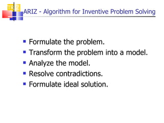 Triz - Indepth Knowledge - Krishna Heda | PPT