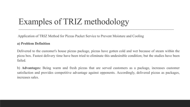 Triz presentation.1.2 | PPTX | Desserts and Baking | Food & Drink
