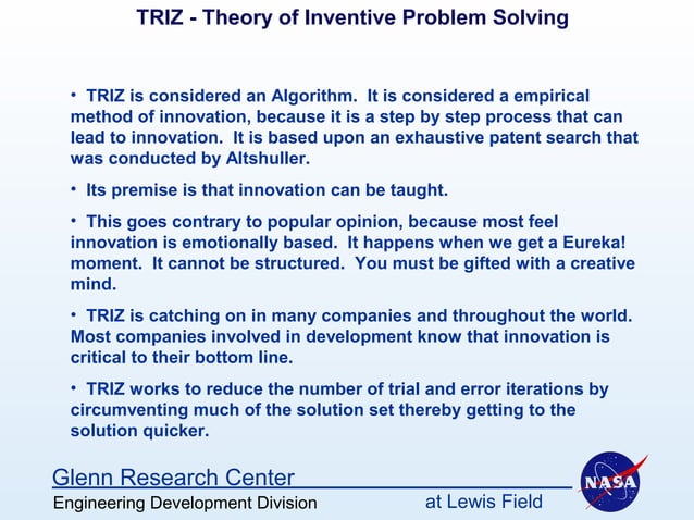 TRIZ theory of inventive problem solving | PPT
