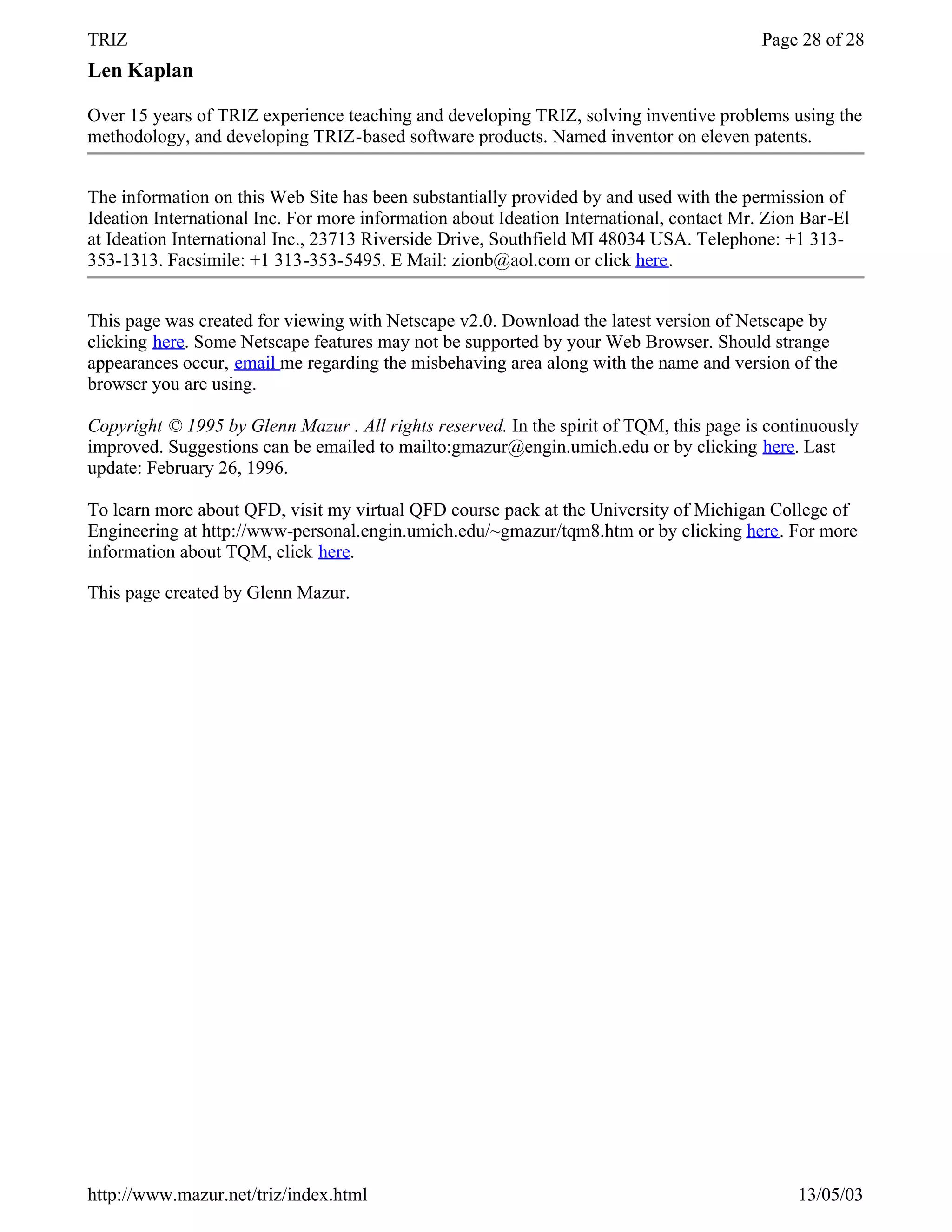 Triz overview __glenn_mazur | PDF