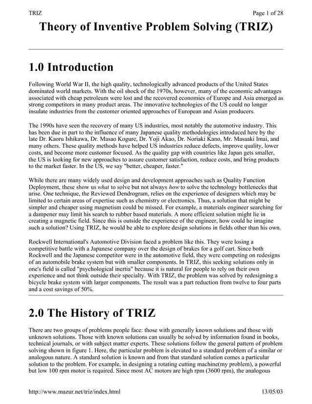 Triz overview __glenn_mazur | PDF