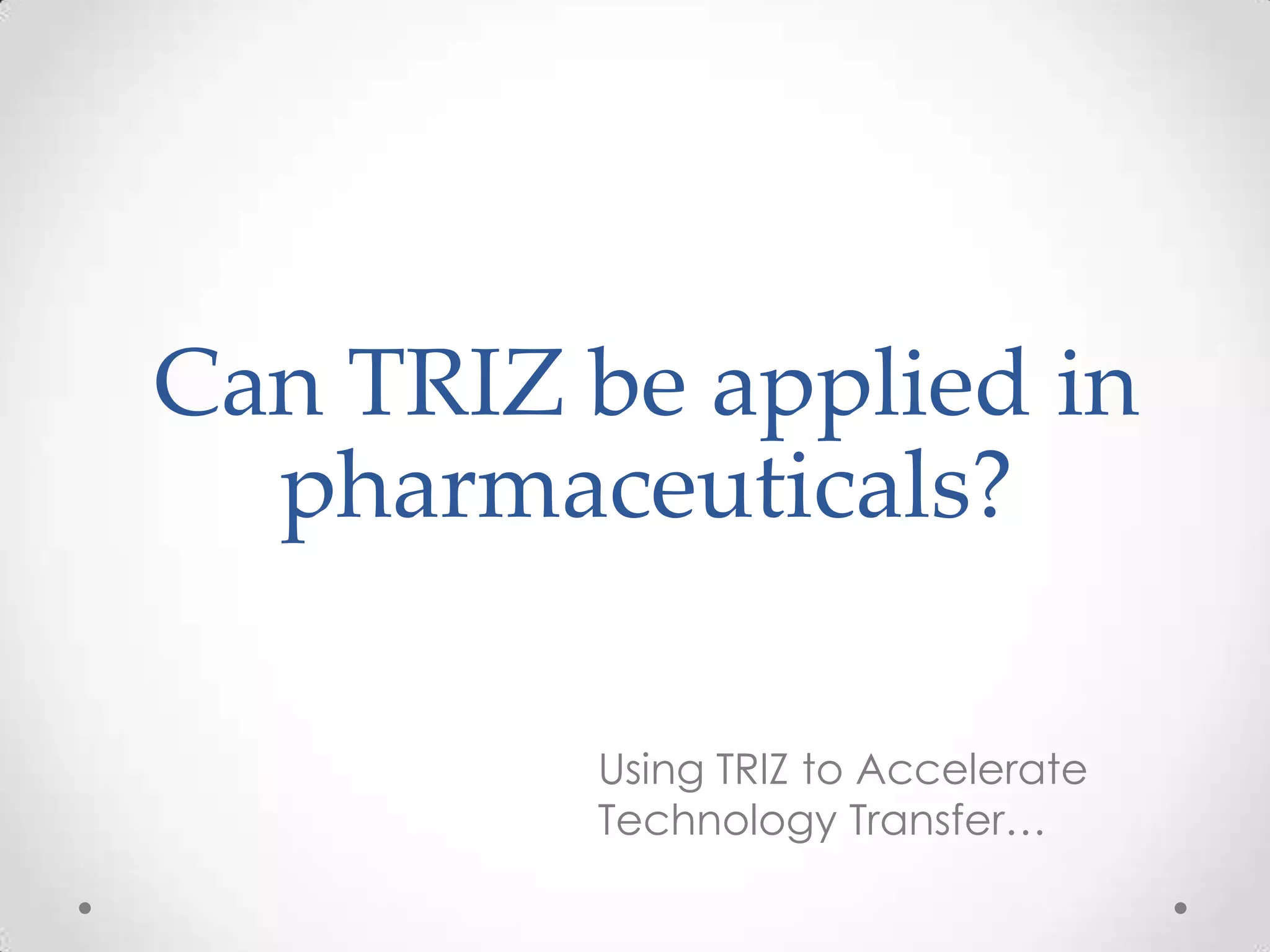 TRIZ overview and examples | PPTX
