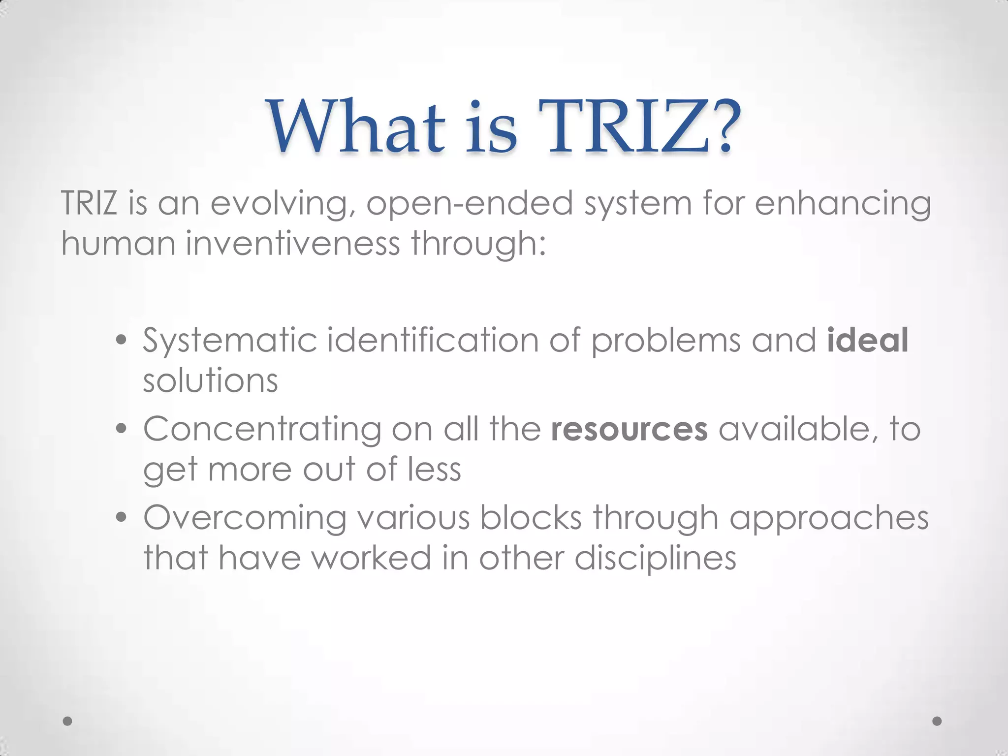 TRIZ overview and examples | PPTX