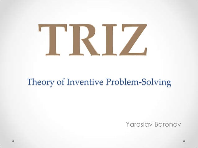 TRIZ overview and examples | PPTX