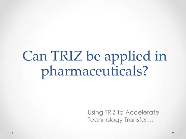 TRIZ overview and examples | PPTX