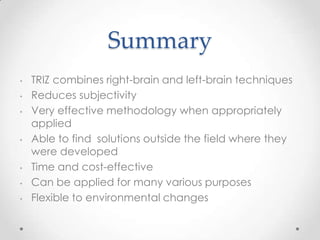 TRIZ overview and examples | PPTX