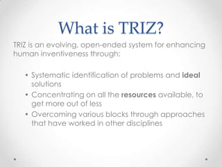 TRIZ overview and examples | PPTX