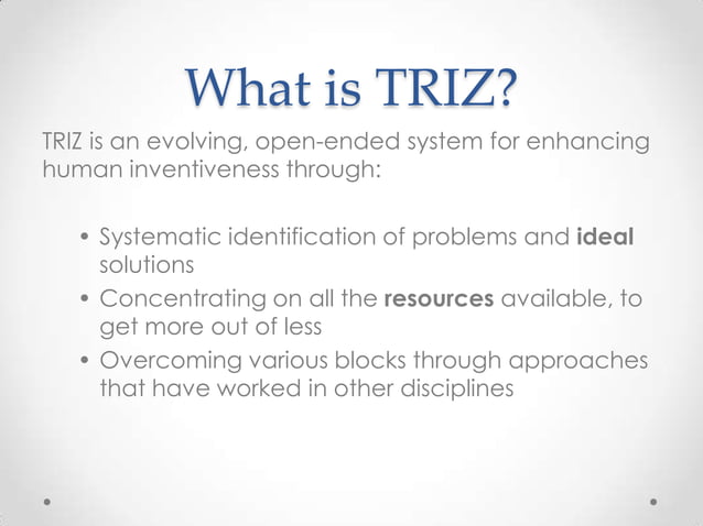 TRIZ overview and examples | PPTX