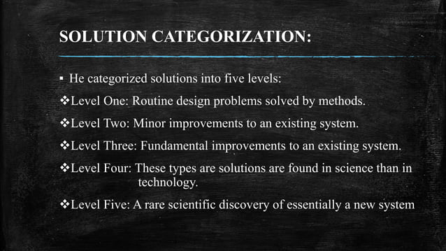 TRIZ- Theory of Inventive Problem Solving | PPTX