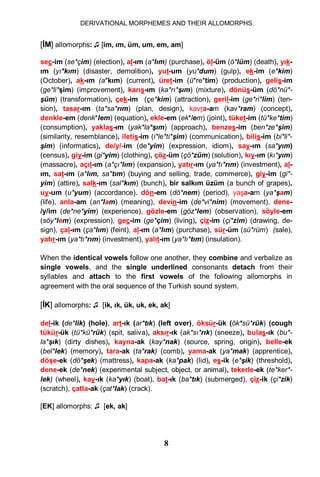 TURKISH DERIVATIONAL MORPHEMES and THEIR ENGLISH EQUIVALENTS | PDF