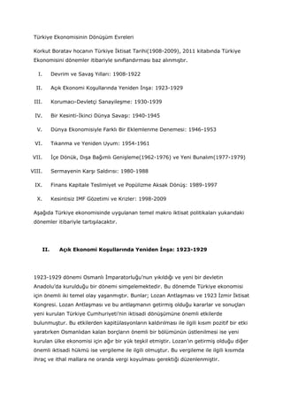 Türkiye iktisat tarihi | PDF