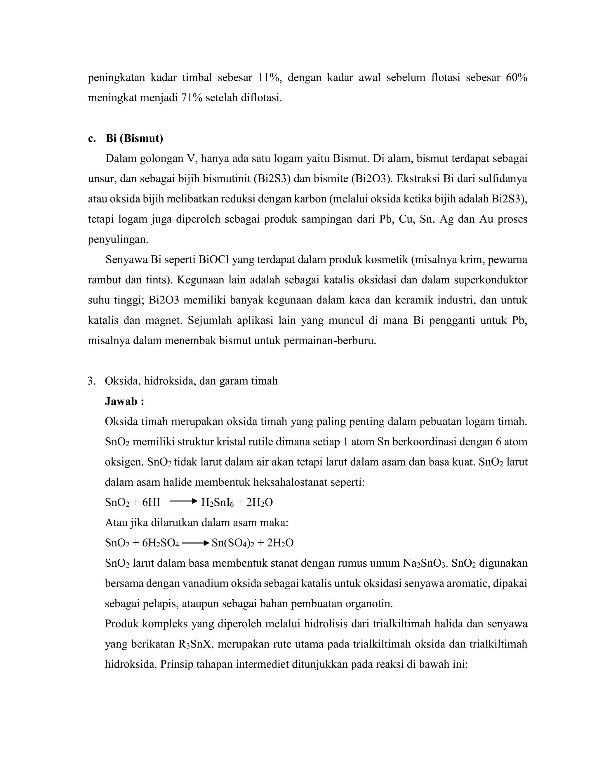 Logam Golongan 14 dan 15 (Sn, Pb, dan Bi) | PDF