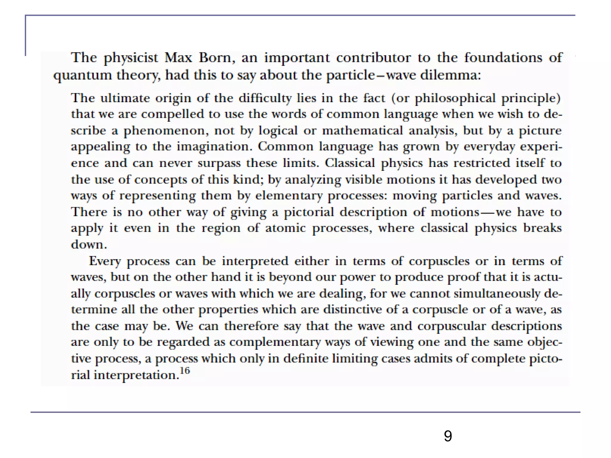 CHAPTER 5 Wave Properties of Matter and Quantum Mechanics I | PPT