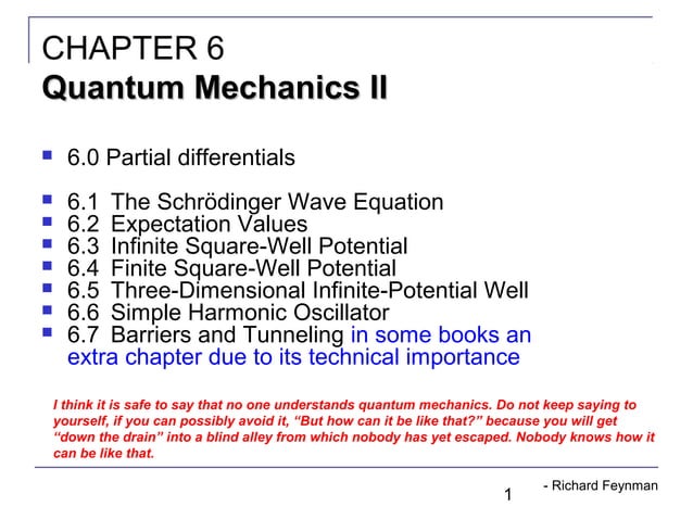 CHAPTER 6 Quantum Mechanics II | PPT | Physics | Science