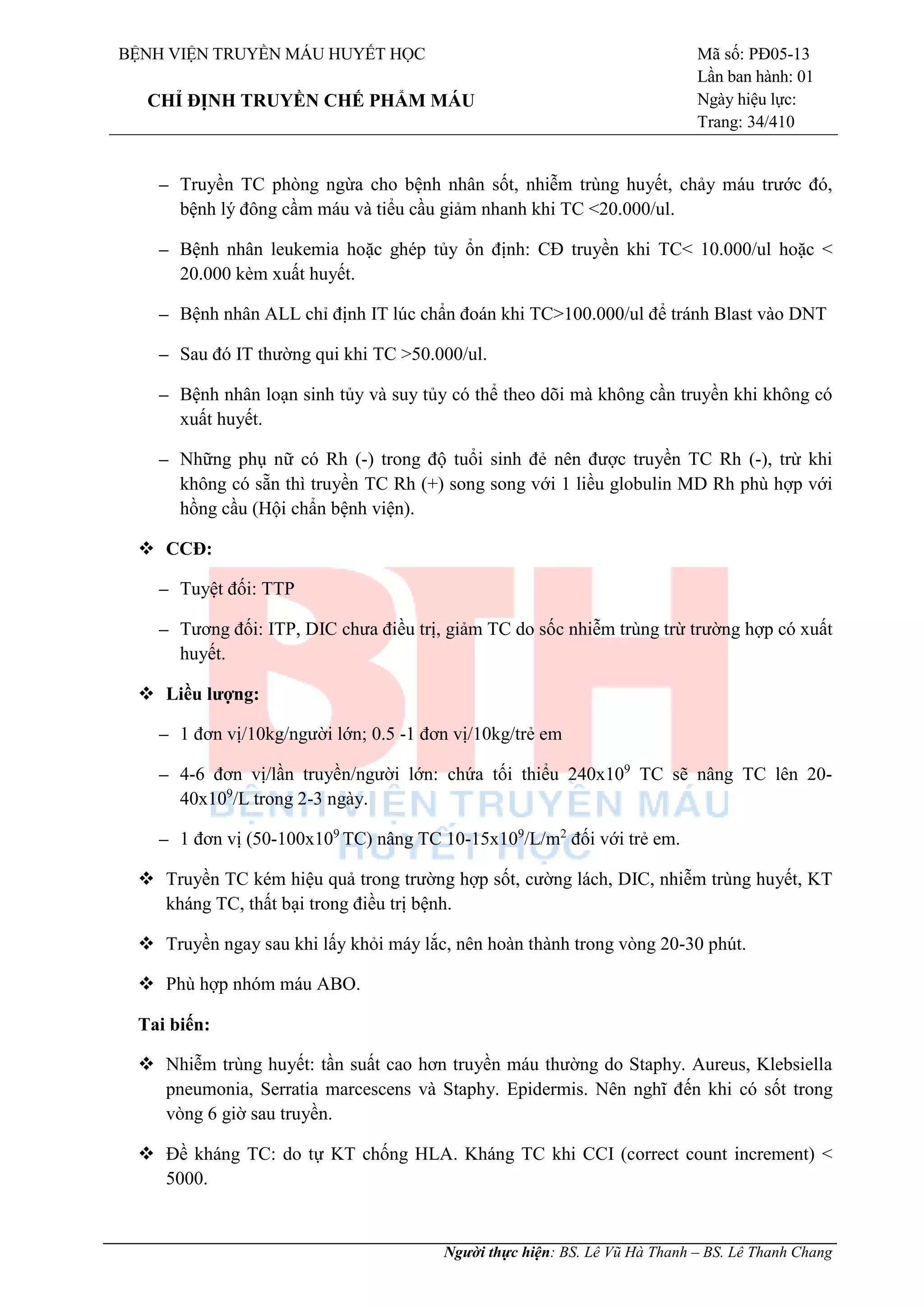 CHỈ ĐỊNH TRUYỀN CHẾ PHẨM MÁU | PDF