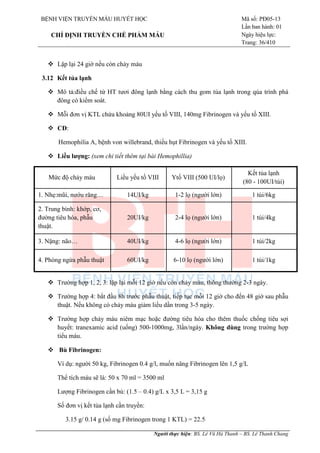 CHỈ ĐỊNH TRUYỀN CHẾ PHẨM MÁU | PDF