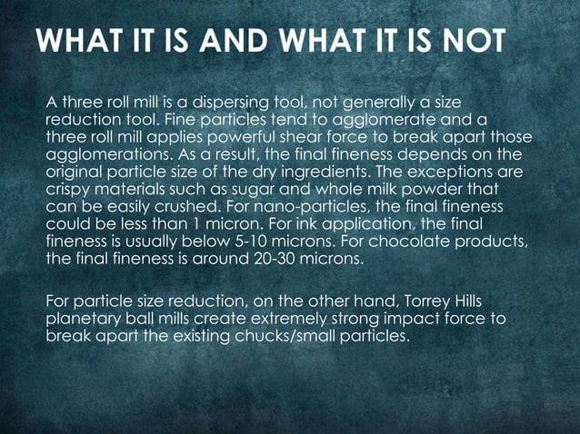 Three Roll Mill 101 - An introduction to a high shear blending and ...