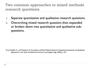 Quality issues in mixed methods research (with an emphasis on teaching ...