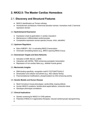 “Transcription factors in heart development” (e.g., NKX2.5, TBX5, GATA4 ...