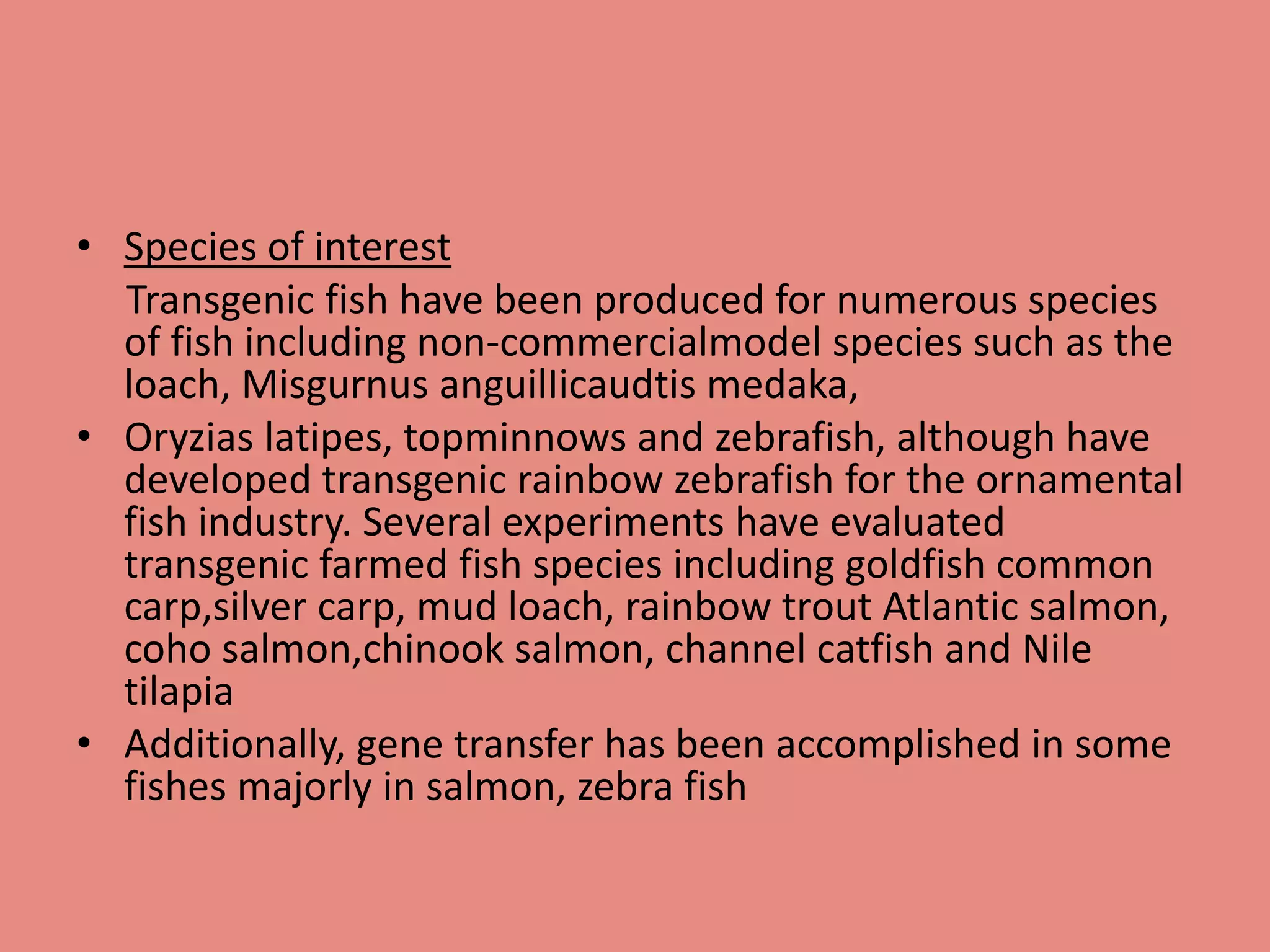 Trnasgenic fish | PPTX