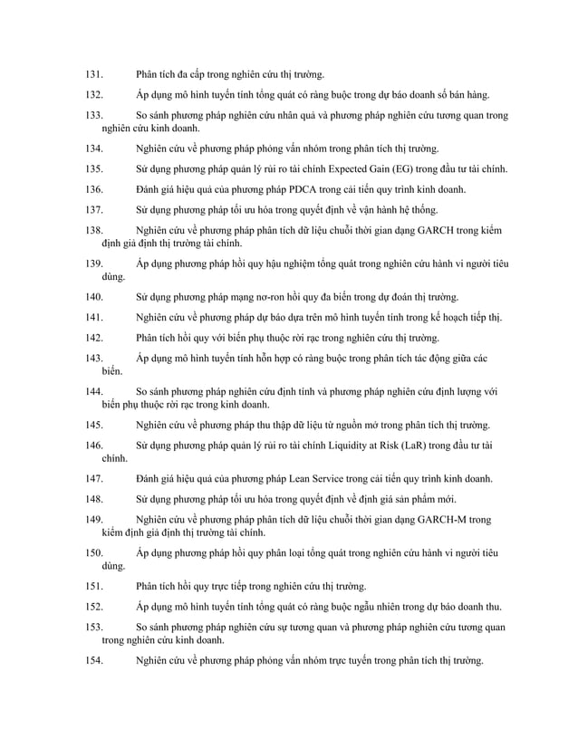 Trọn Bộ 200 Đề Tài Tiểu Luận Môn Phương Pháp Nghiên Cứu Trong Kinh Doanh | DOCX