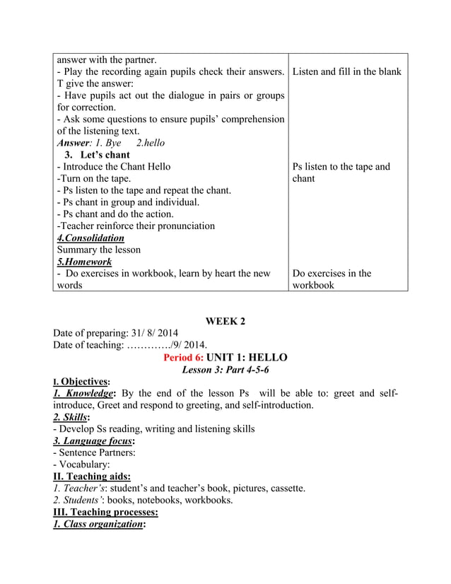 Lesson Plan - Grade 3