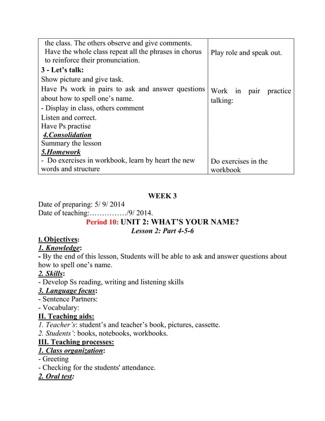 Lesson Plan - Grade 3