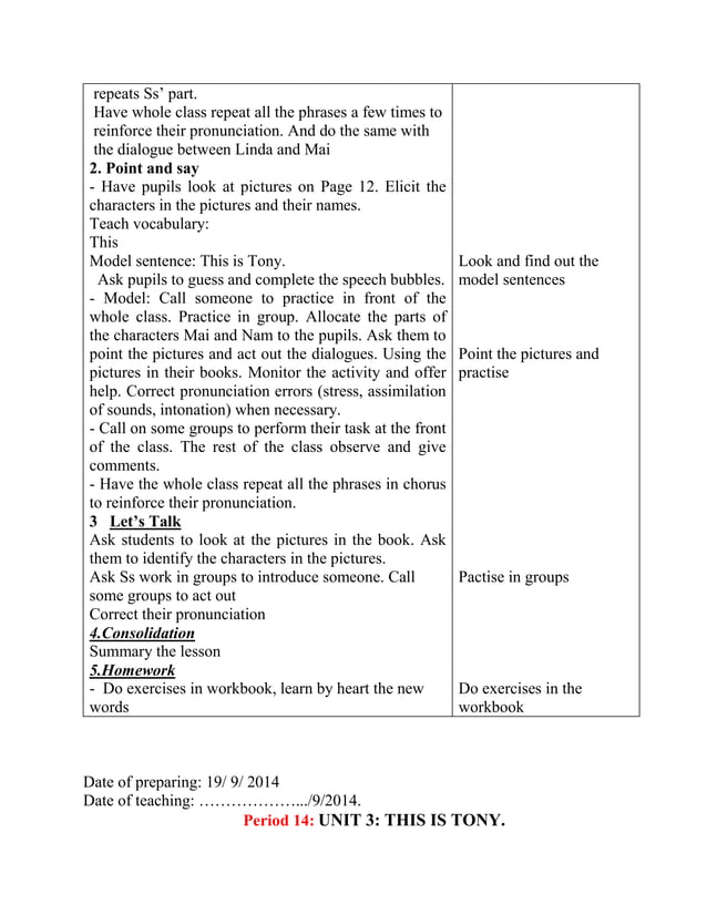 Lesson Plan - Grade 3
