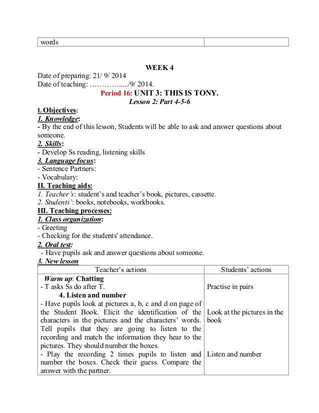 Lesson Plan - Grade 3