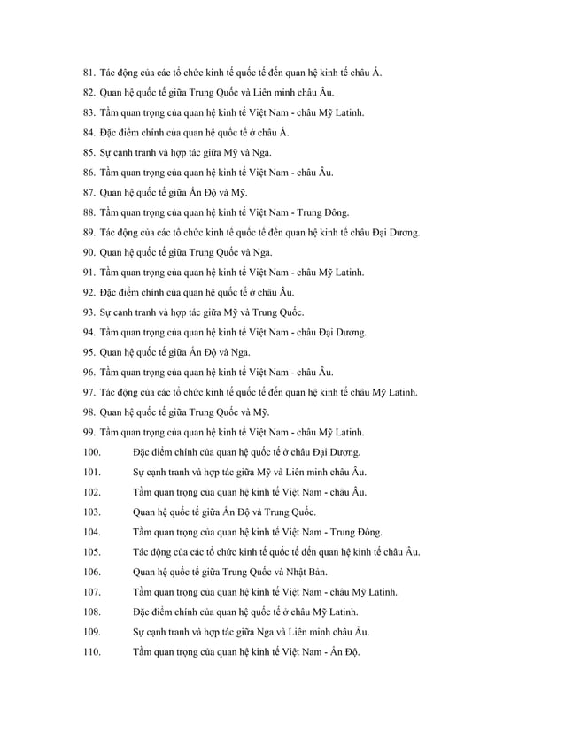 Trọn Bộ Gần 200 Đề Tài Tiểu Luận Môn Quan Hệ Quốc Tế Từ Nhiều Sinh Viên Giỏi | DOCX