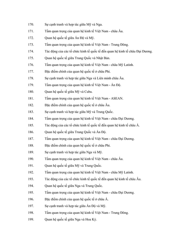 Trọn Bộ Gần 200 Đề Tài Tiểu Luận Môn Quan Hệ Quốc Tế Từ Nhiều Sinh Viên Giỏi | DOCX