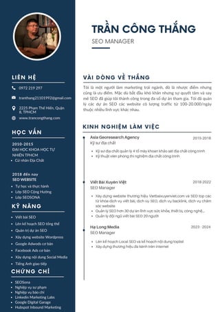 Anh Thắng Giấu Tên - Trần Công Thắng Marketing | PDF