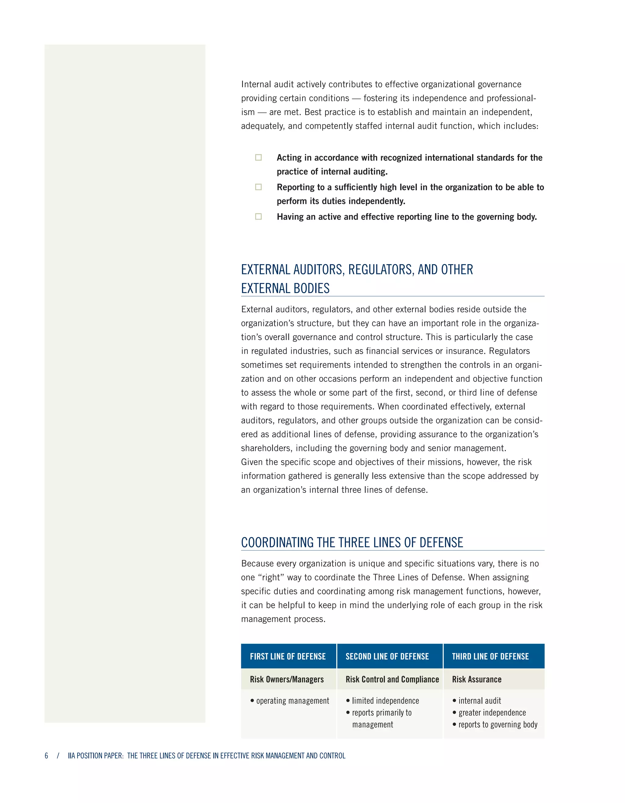 Pp the three lines of defense in effective risk management and control ...