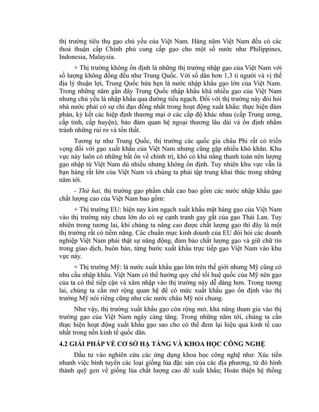 THỰC TRẠNG VÀ GIẢI PHÁP NÂNG CAO HOẠT ĐỘNG XUẤT KHẨU GẠO CỦA VIỆT NAM | DOC