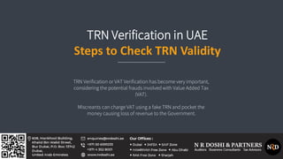 Trn verification in uae steps to check trn validity | PDF